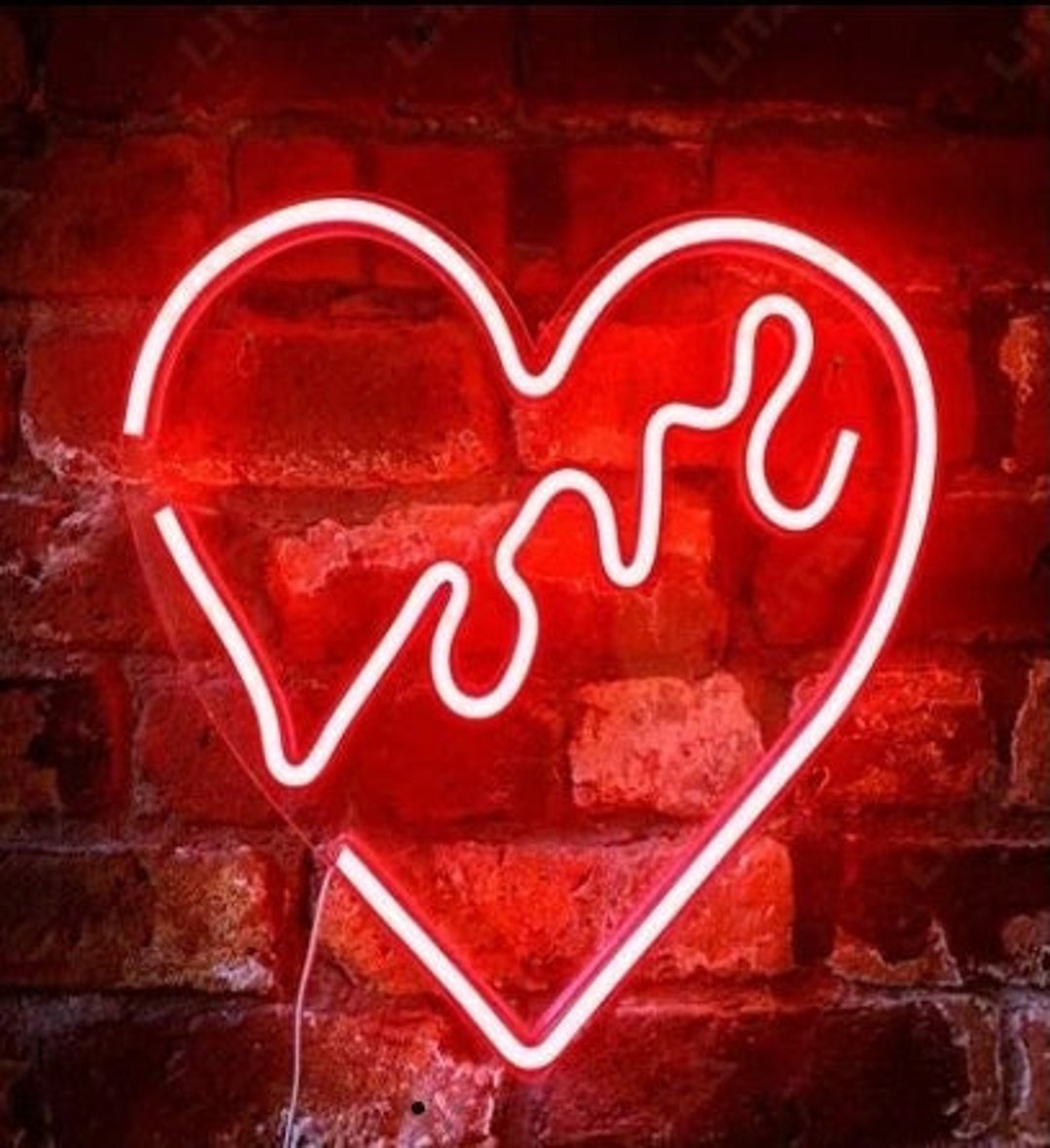 Personalized Love Heart Neon Wedding Sign, Anniversary Couple Neon Sign ...