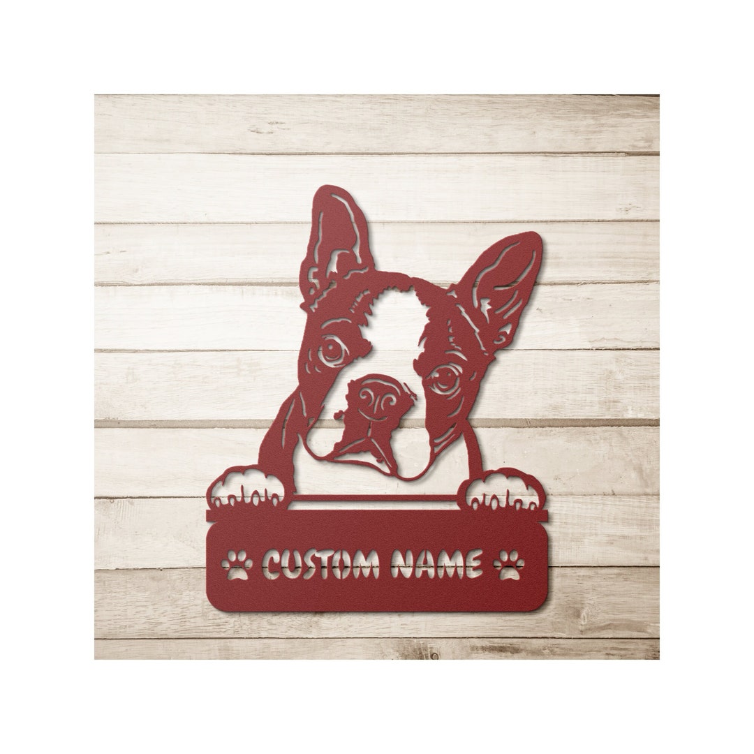 Boston Terrier Personalized Metal Sign | Dog Metal Wall Art ...