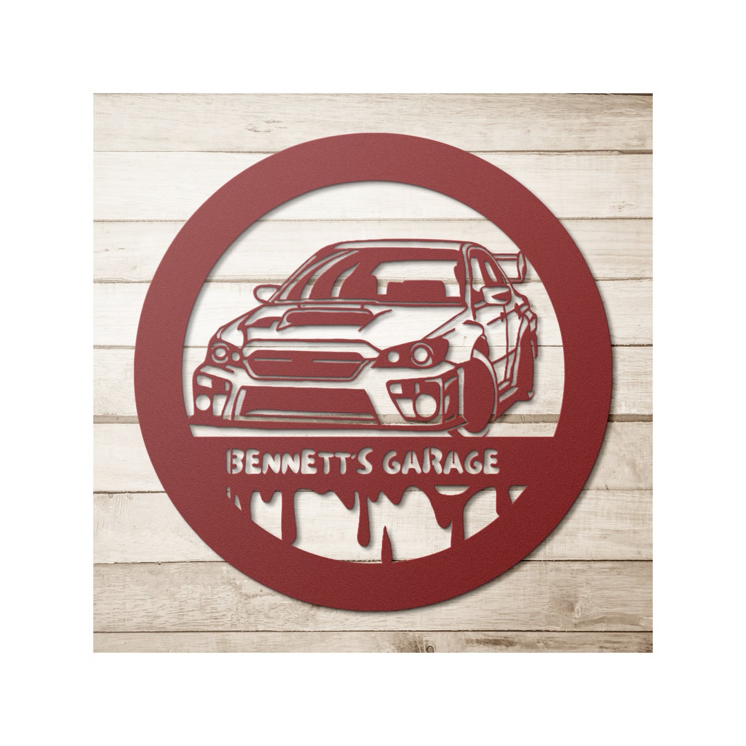 Subaru WRX Personalized Garage Metal Wall Art | Subaru WRX Custom Sign ...