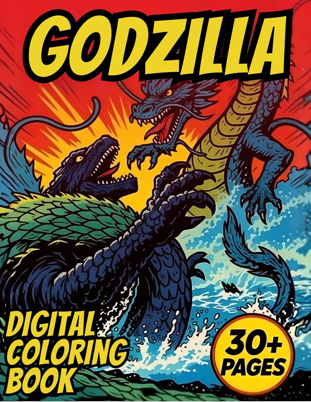 Godzilla Coloring Book | Color All Monsters! | 30 Coloring Pages - Etsy