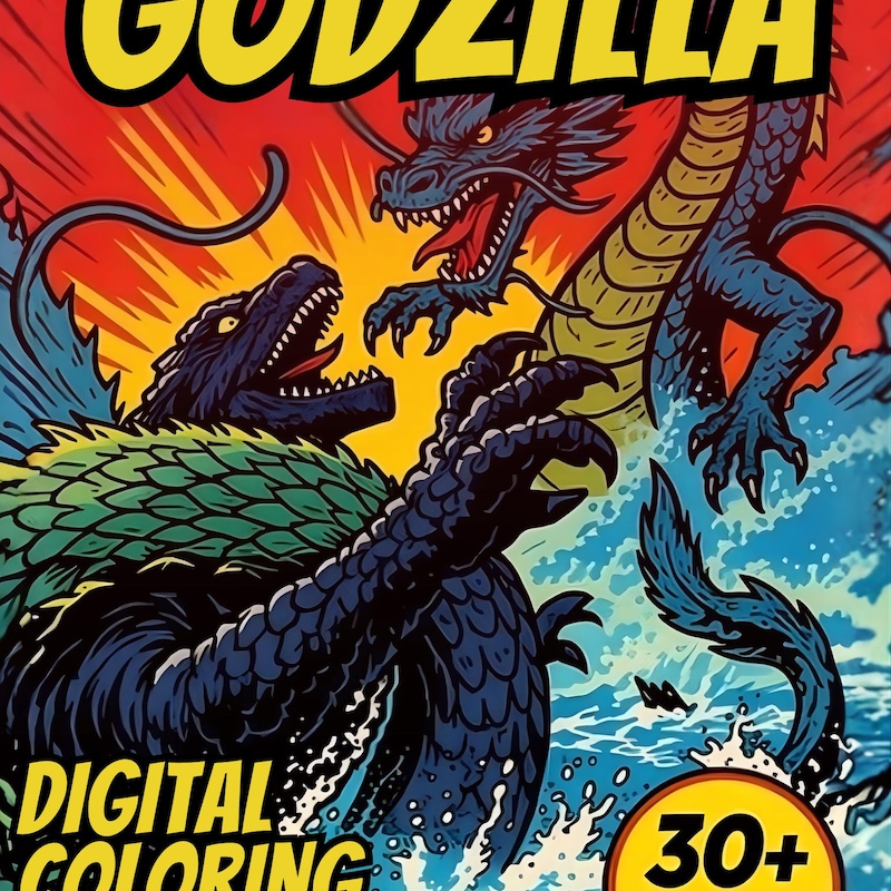Godzilla in Color Svg - Etsy