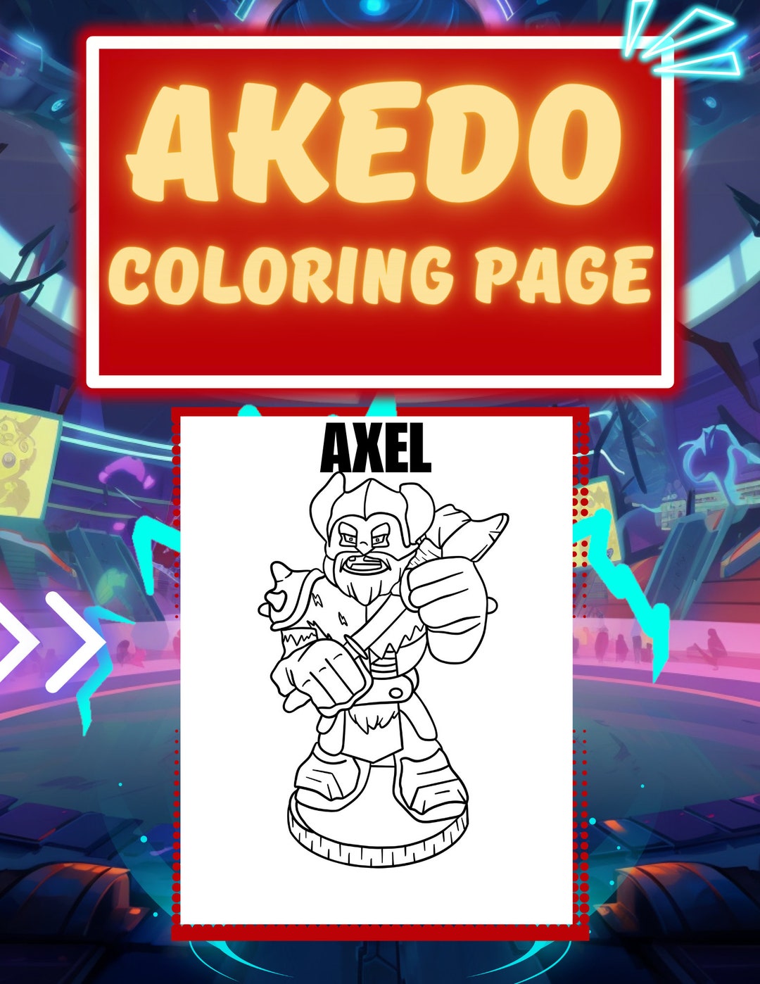 Buy Axel Akedo Coloring Page Online in India - Etsy