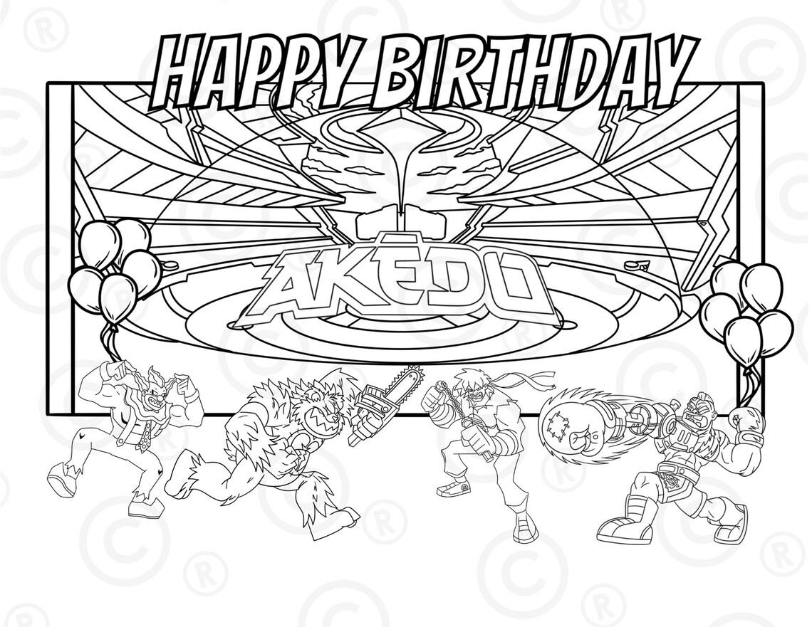 Printable Akedo Birthday Placemat - Etsy