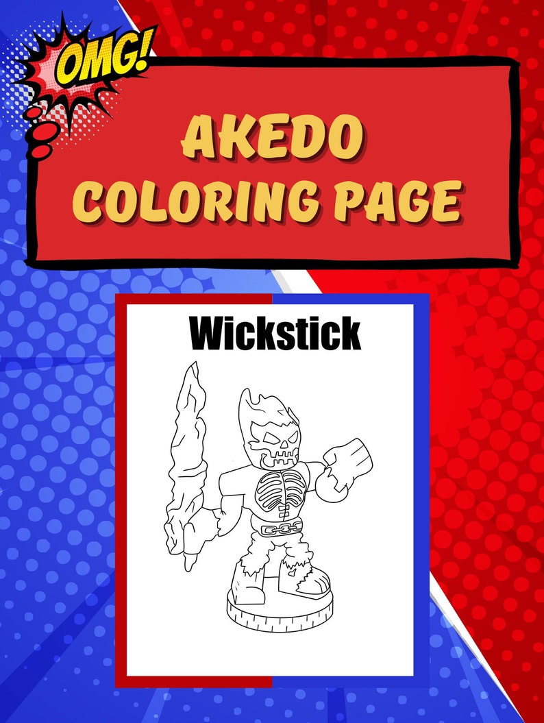 Wickstick Akedo Coloring Page - Etsy
