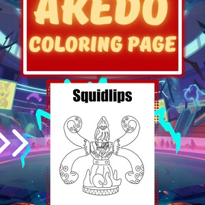 Squidlips Akedo Coloring Page - Etsy