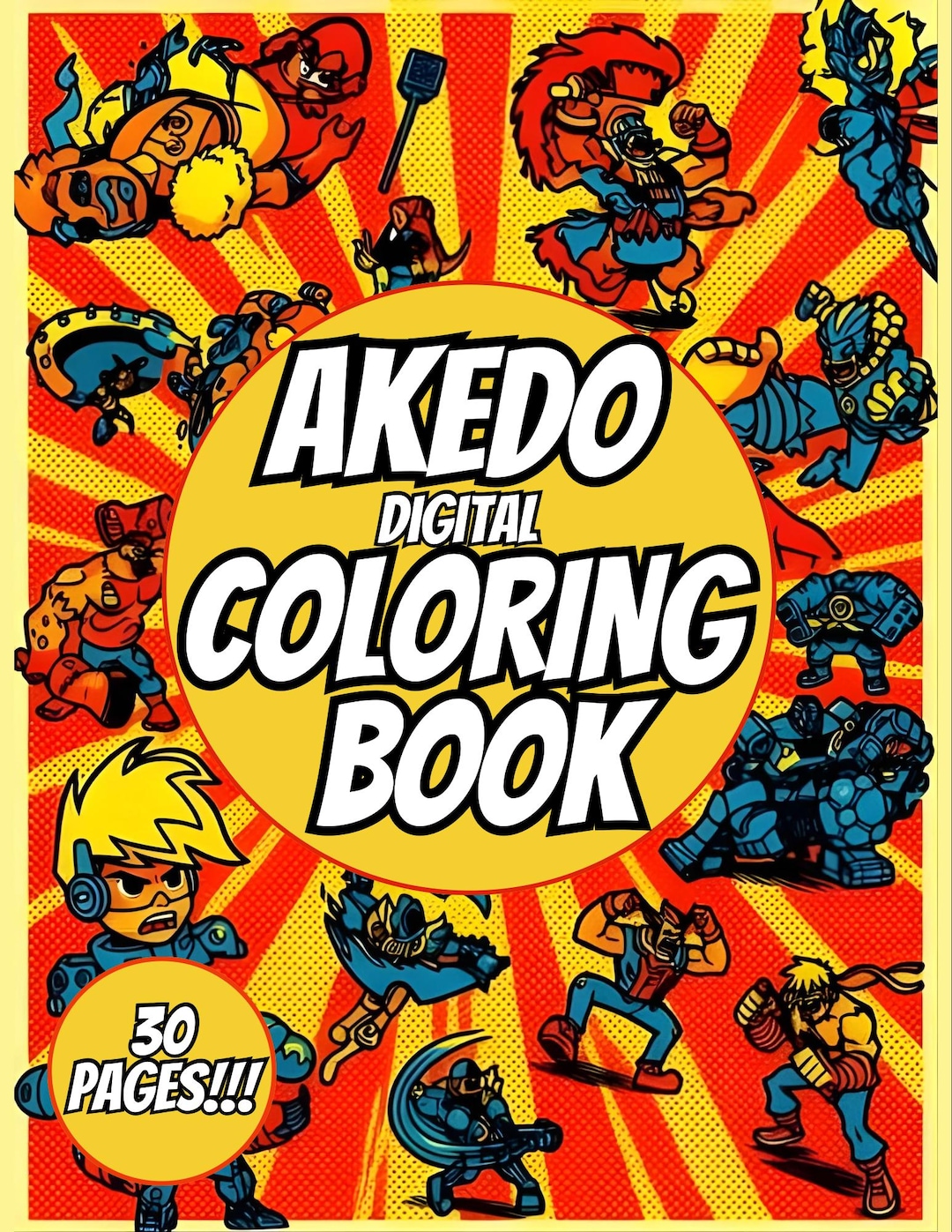 Digital Akedo Cartoon Coloring Book | 30 Pages! | Fan Made - Etsy