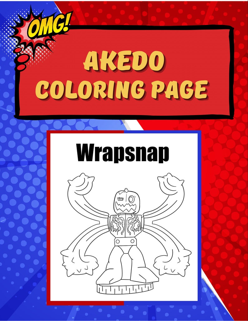 Wrapsnap Akedo Coloring Page - Etsy