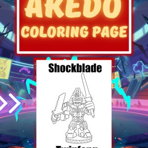 Shockblade Twinfang Akedo Coloring Page - Etsy