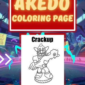 Crackup Akedo Coloring Page - Etsy