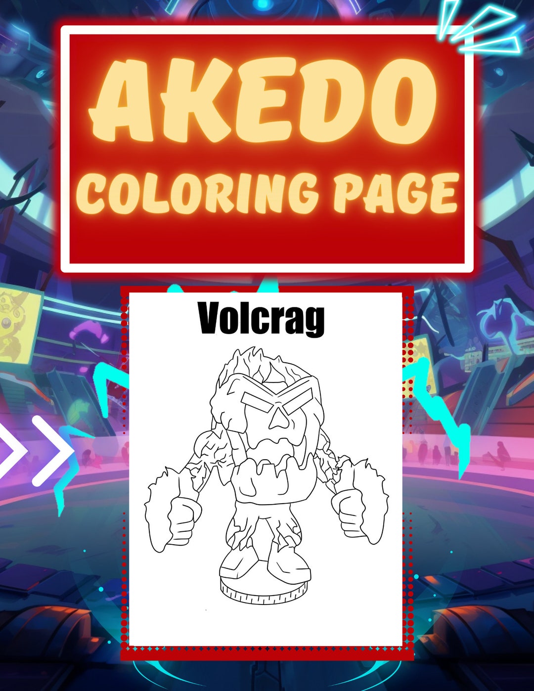 Volcrag Akedo Coloring Page - Etsy