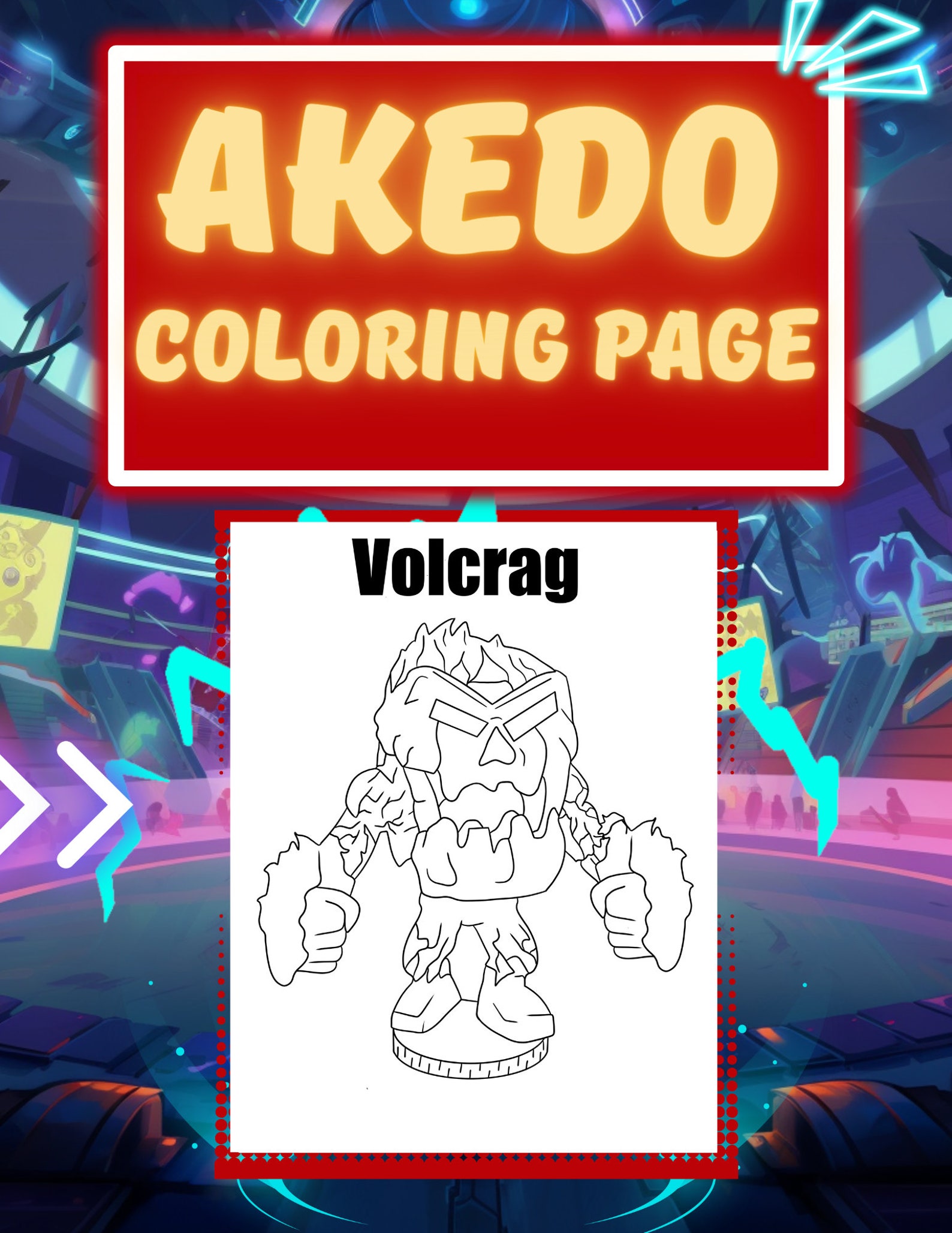 Volcrag Akedo Coloring Page - Etsy