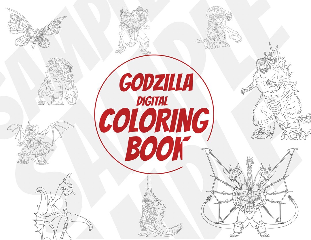 Godzilla Coloring Book | Color All Monsters! - Etsy