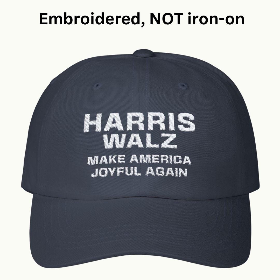 Make America Joyful Again Hat, Harris Walz Embroidered Dad Hat, Harris ...