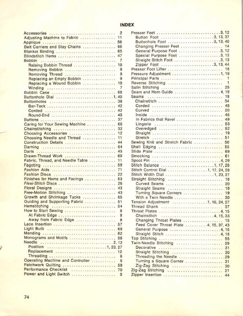 SINGER Touch & Sew Deluxe Zig Zag Sewing Machine Model 758 Owner's ...