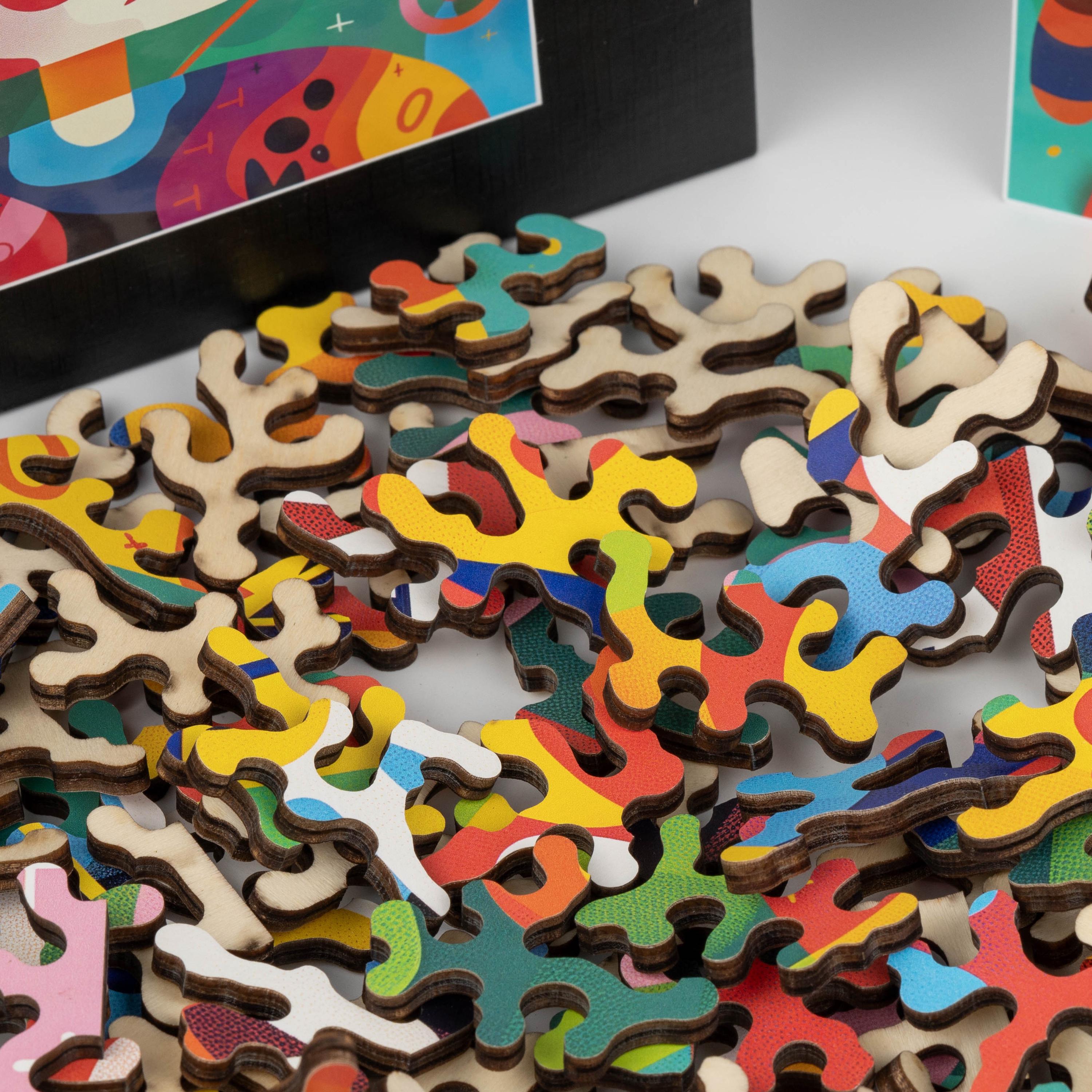 Beauty Inside Wooden Jigsaw Puzzle: Unique Abstract Cut, Gemturt Art ...
