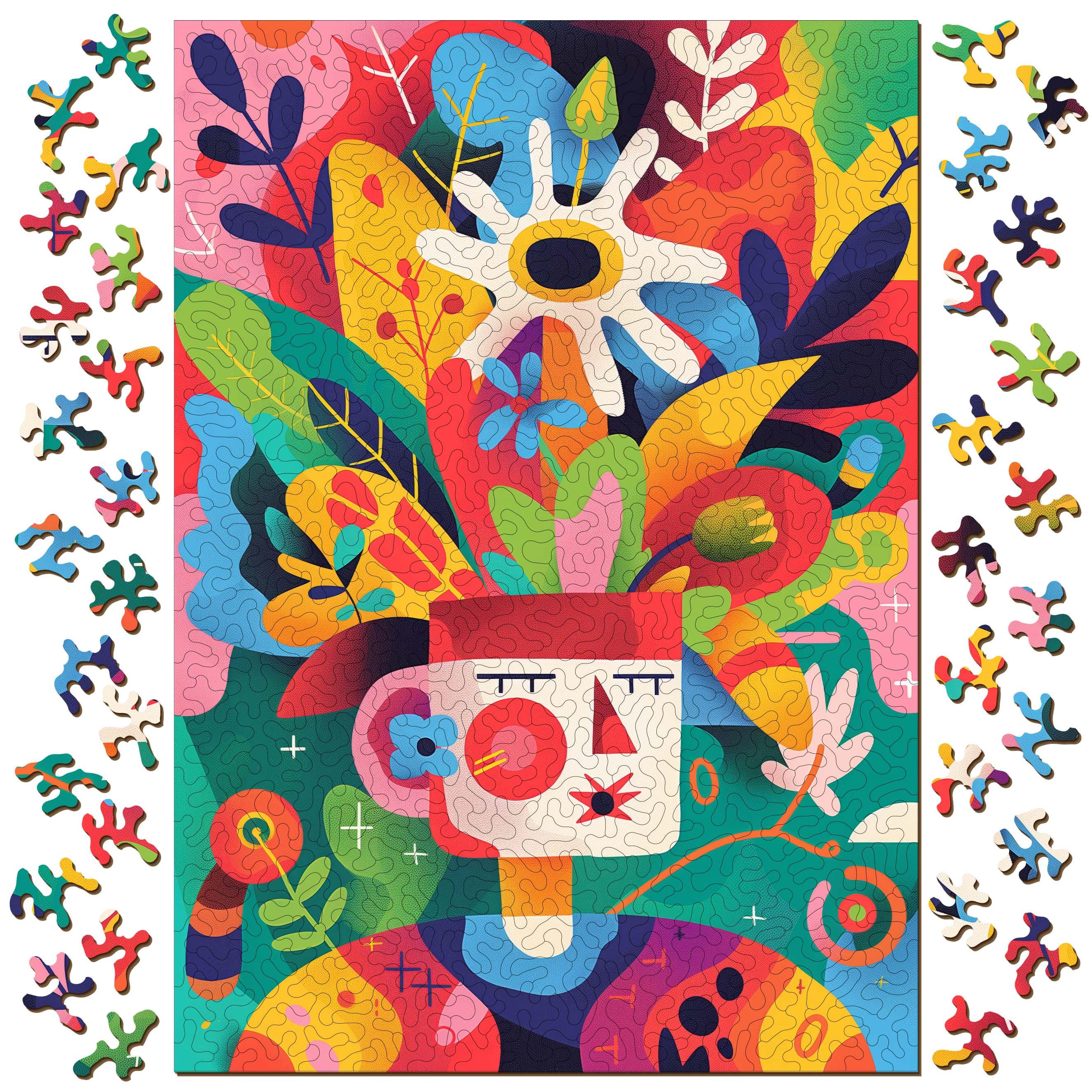 Beauty Inside Wooden Jigsaw Puzzle: Unique Abstract Cut, Gemturt Art ...