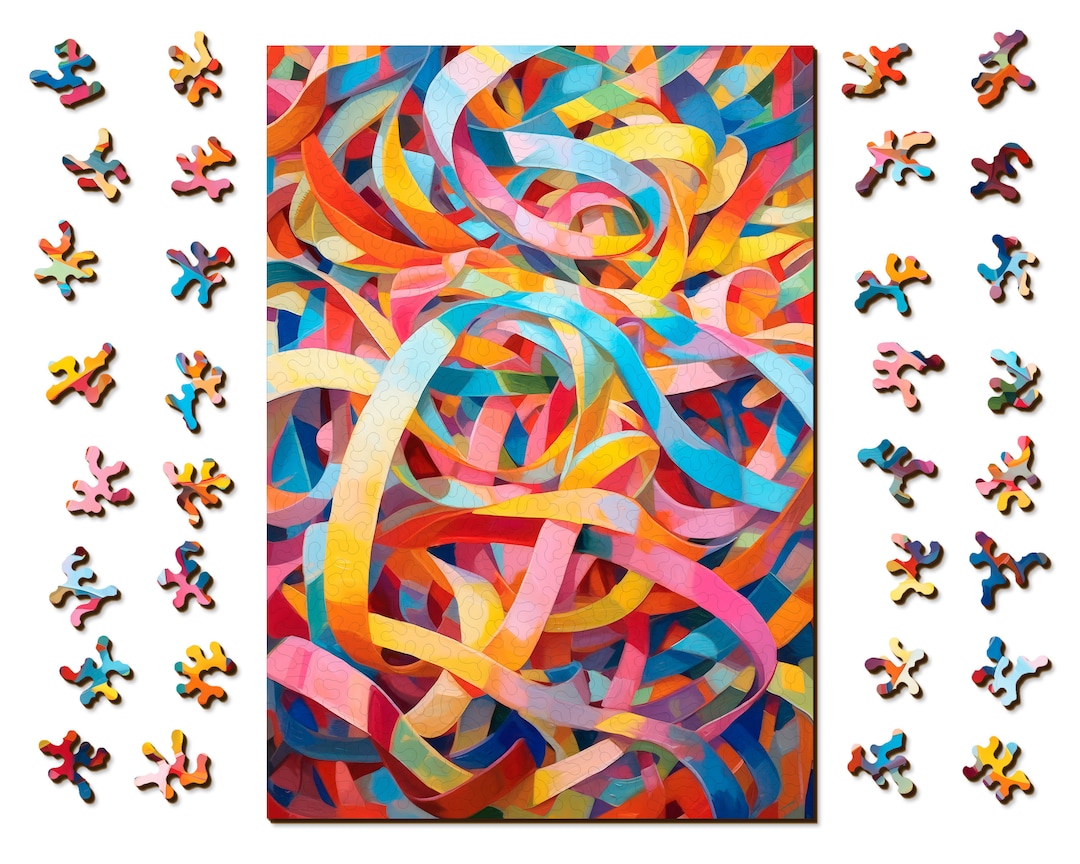 Ribbons Unique Wooden Puzzle by Gemturt | Clever Cut, Sizes for All ...