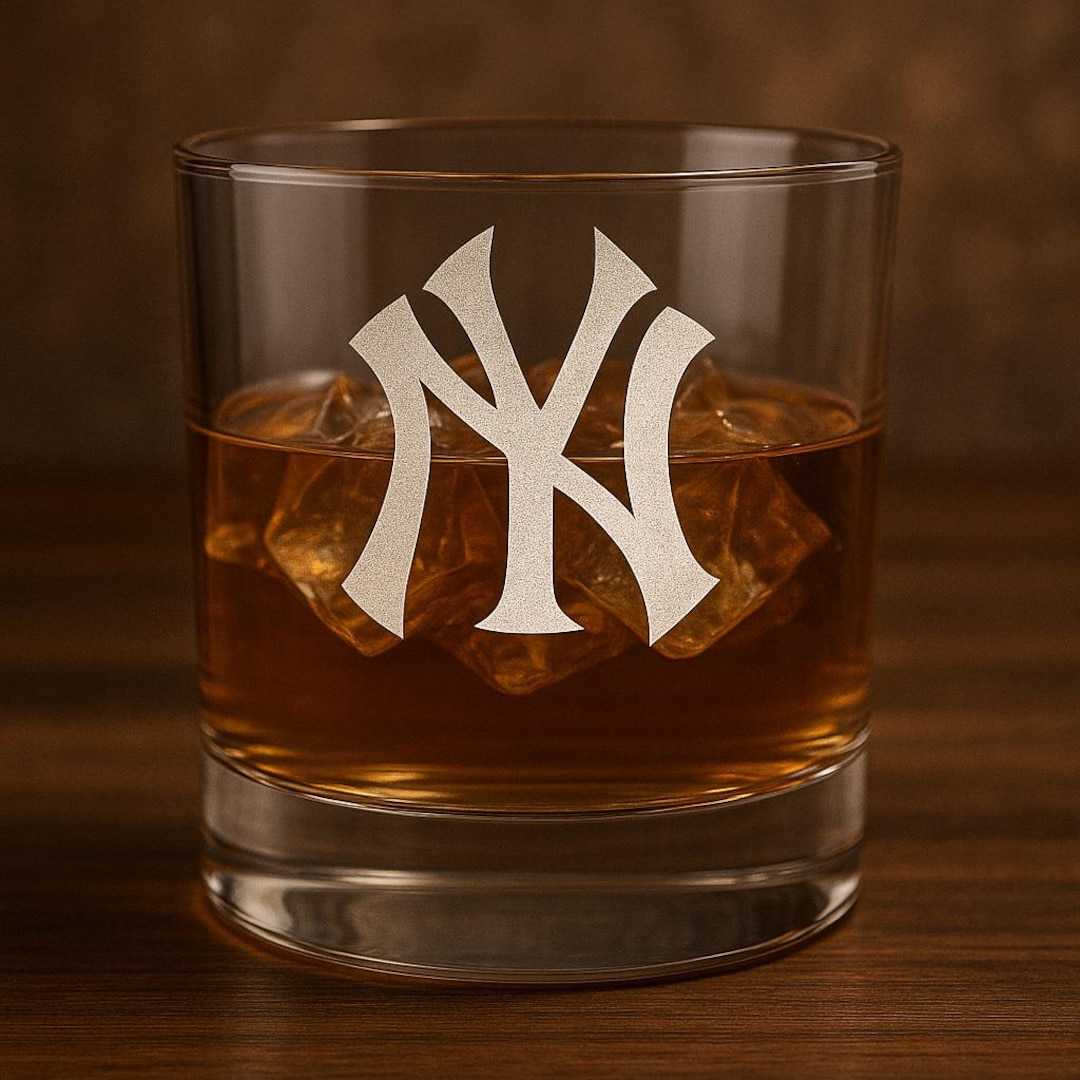New York Yankees Whisky Glass - Set of 2 - Etsy