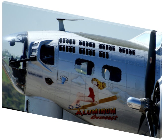 B-17 "aluminum Overcast" Nose Art 24"x36" Thin Canvas Print - Etsy