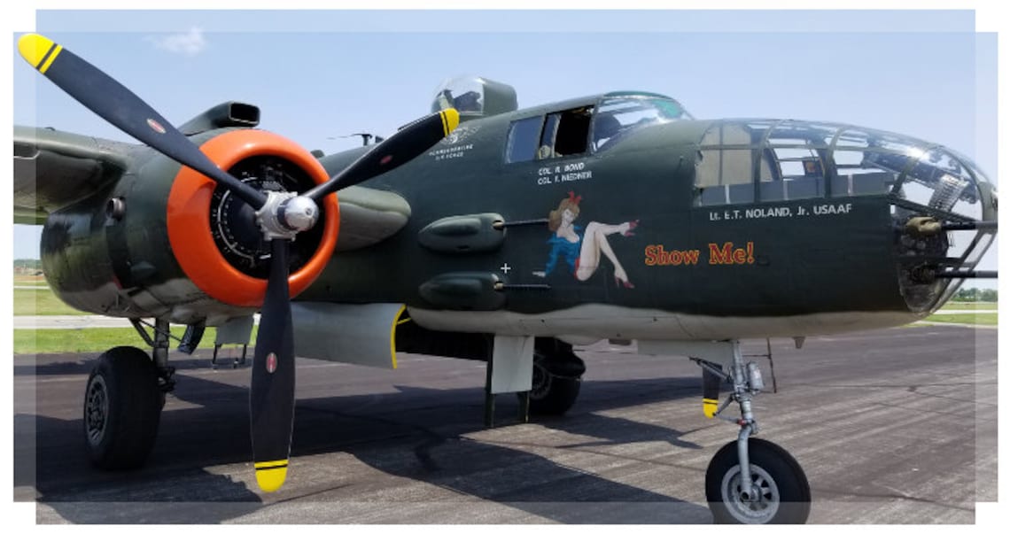 B-25 "show Me" 20"x40" Framed Thin Canvas Print - Etsy