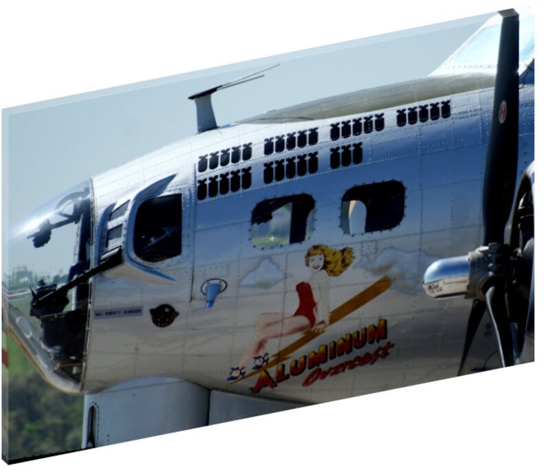 B-17 "aluminum Overcast" Nose Art 24"x36" Thin Canvas Print - Etsy