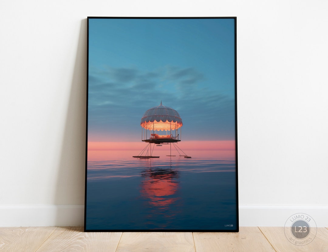 Ocean Wall Art Sea Canopy Poster Open Ocean Print Floating Tent Sea ...