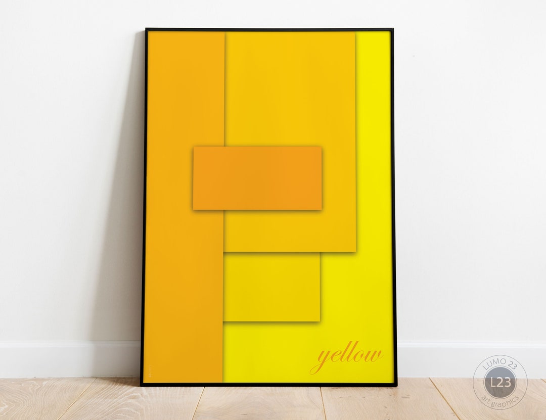 Yellow Color Poster Graphic Design Print Digital Printable Poster ...