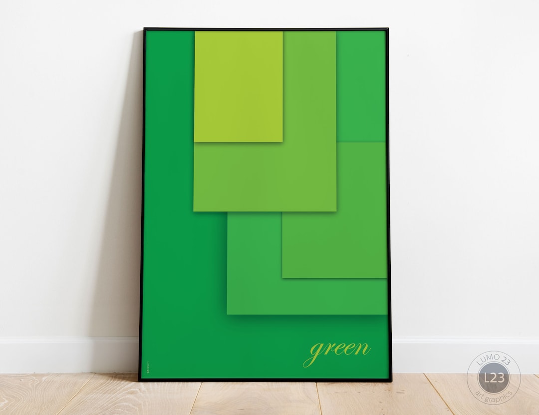 Green Color Poster Graphic Design Print Digital Printable Poster Green ...