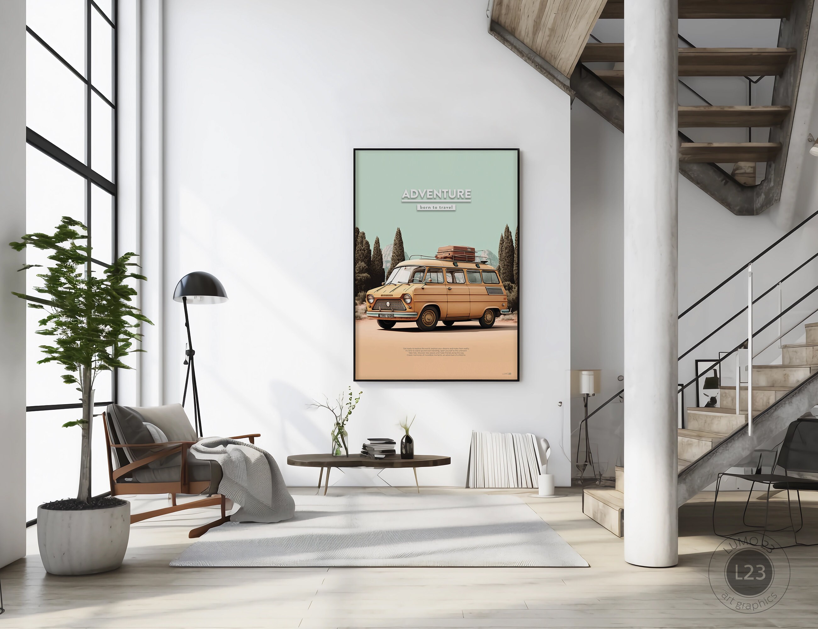 Campervan Travel Wall Art Retro Travel Poster Classic Car Vanlife ...