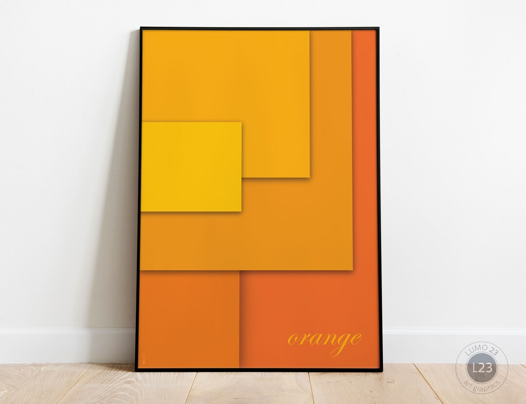 Orange Color Poster Graphic Design Print Digital Printable Poster ...