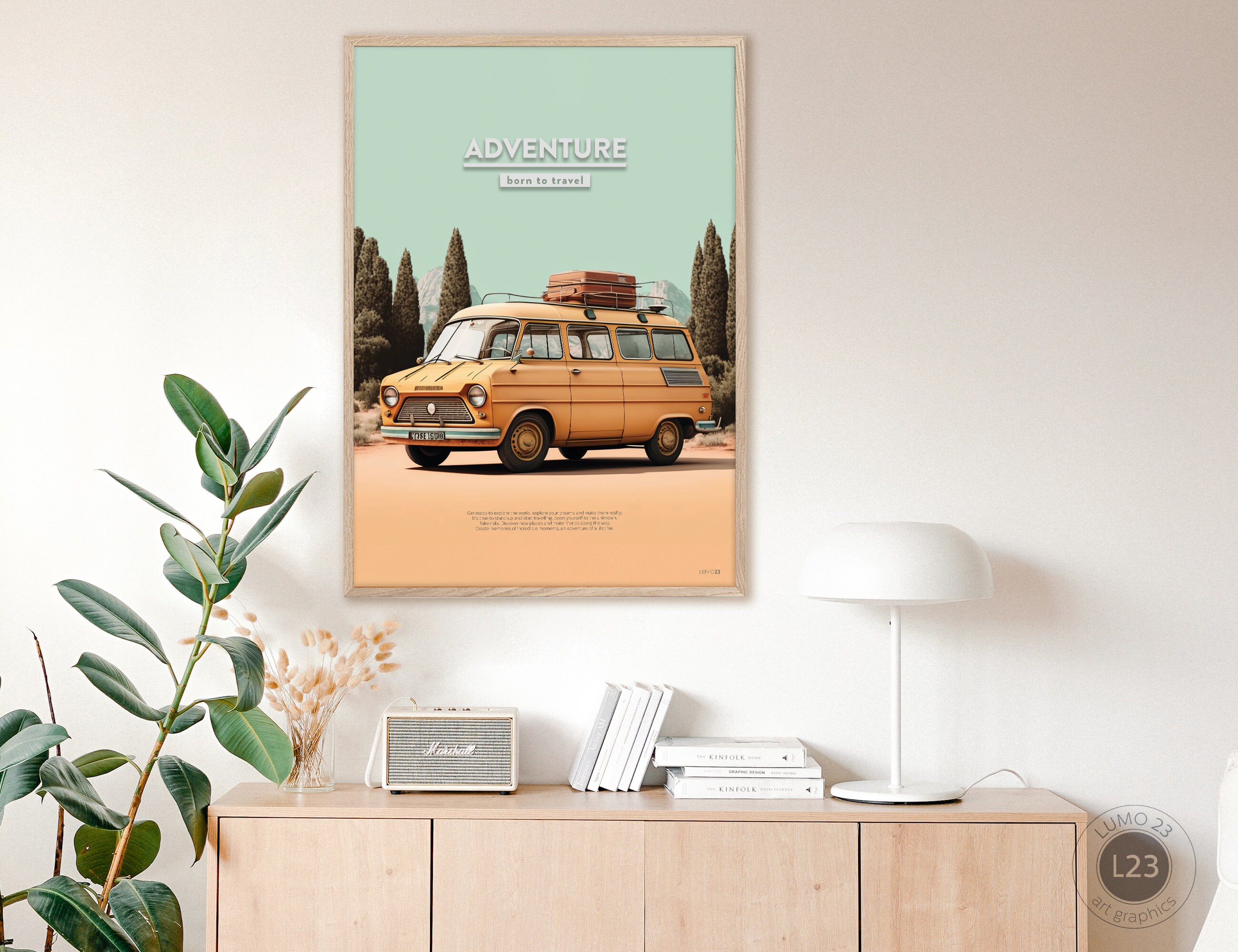 Campervan Travel Wall Art Retro Travel Poster Classic Car Vanlife ...