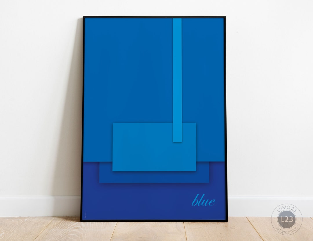 Blue Color Poster Graphic Design Print Digital Printable Poster Blue ...