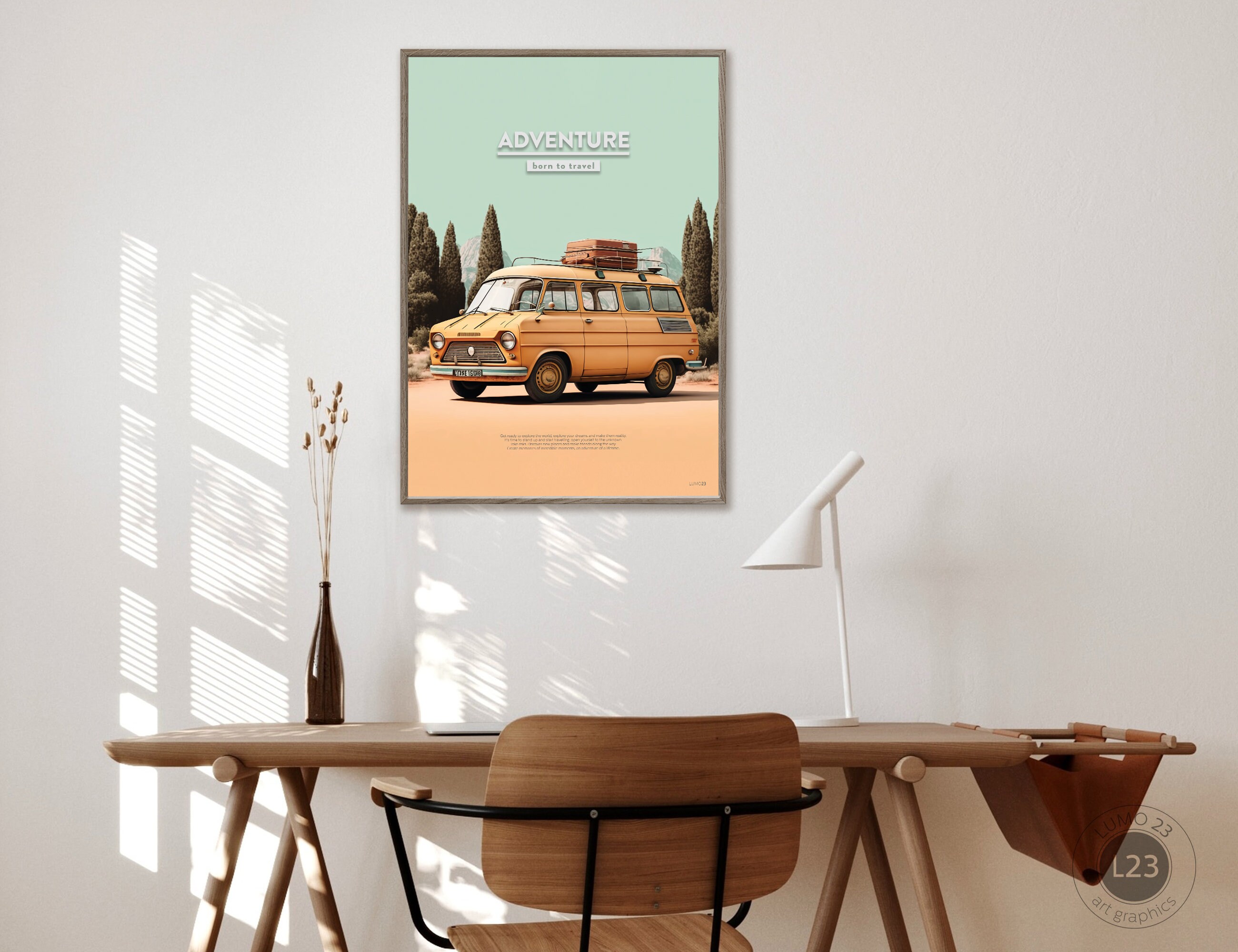Campervan Travel Wall Art Retro Travel Poster Classic Car Vanlife ...