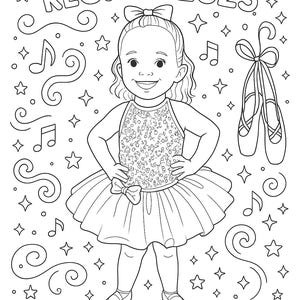 Custom Dance Recital Coloring Page: Personalized Ballet Gift (PDF ...