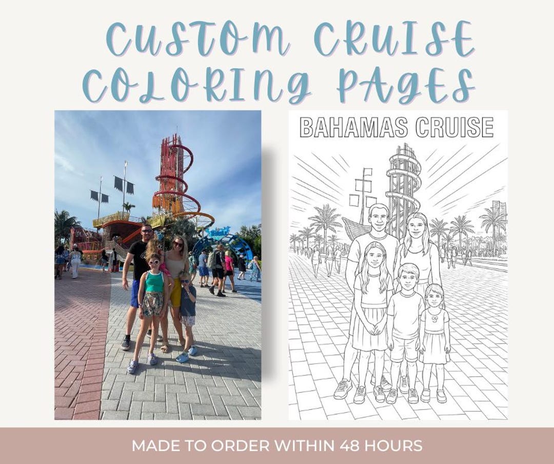 Custom Bahamas Cruise Coloring Page: Family Vacation Keepsake (PDF ...