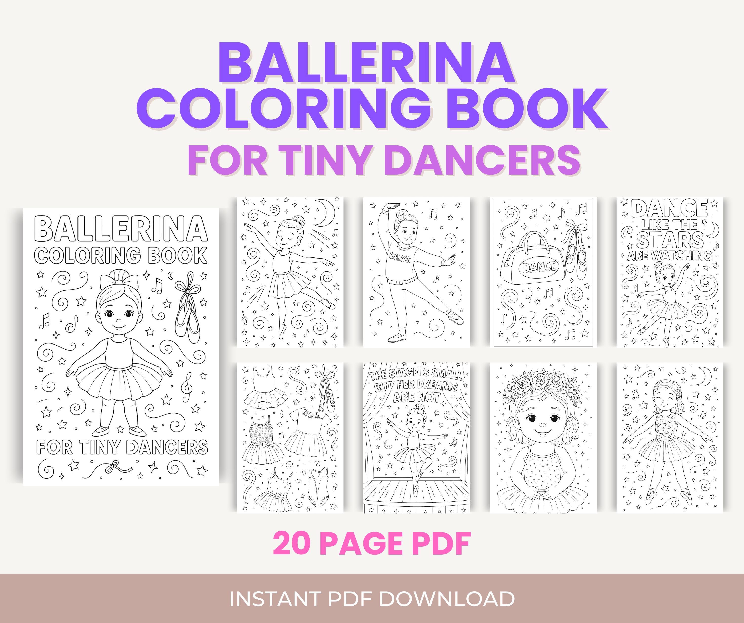 Ballerina Coloring Book for Kids: 20 Magical Dance Pages (PDF Download ...
