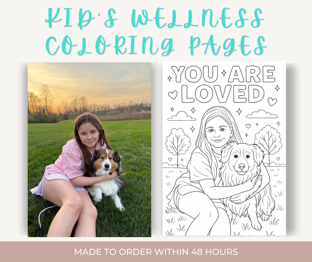 Custom Wellness Coloring Page for Kids – Mindful Art From Your Photo - Etsy