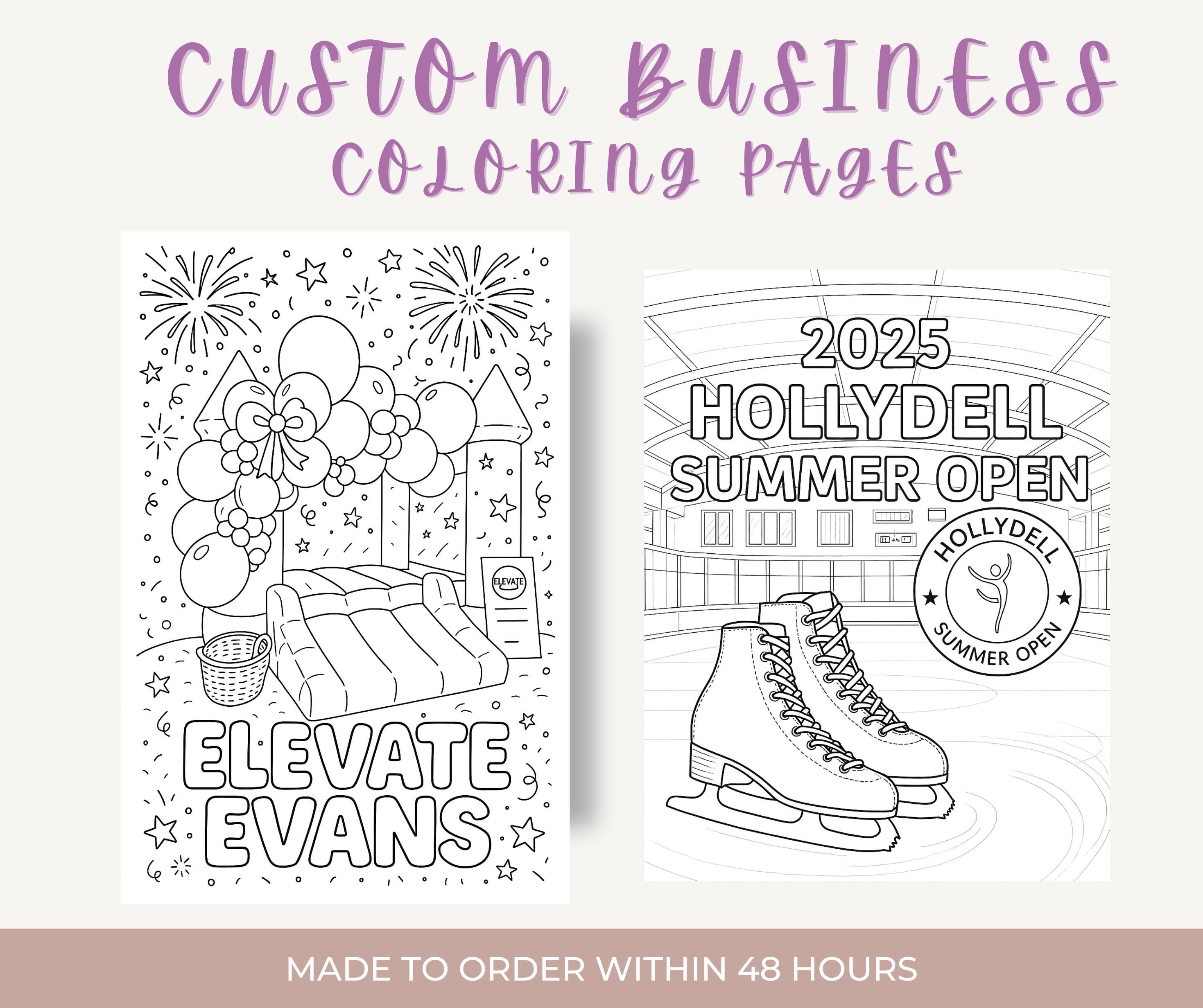 Custom Business Coloring Page: Personalized Client Gift (PDF + PNG) - Etsy