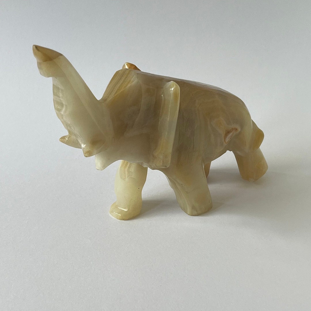 Large Handmade Onyx Elephant Sculpture / Animal Statue - Etsy