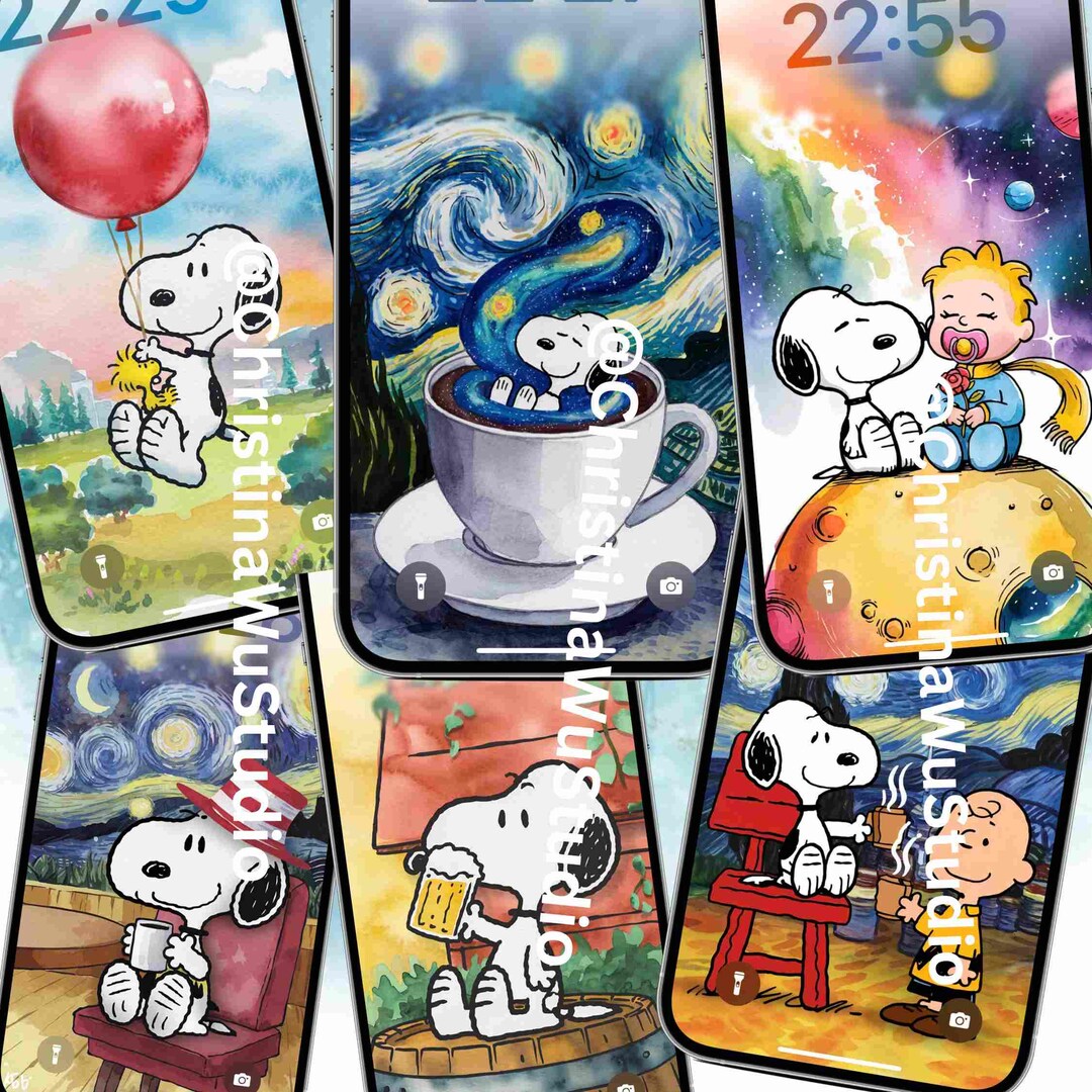 Snoopy Starry Night Van Gogh Coffee Beer Instant Digital Download ...