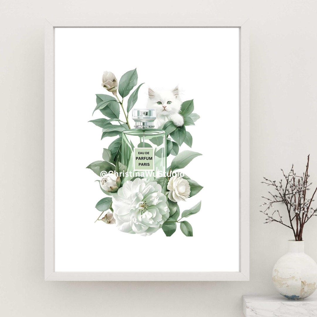 Digital Download Flower Perfume Poster Paris Fashion Art Wall Decor ...