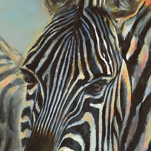 Zebra Print From Painting Zebra Wall Art Decor Colorful Zebra Lover ...