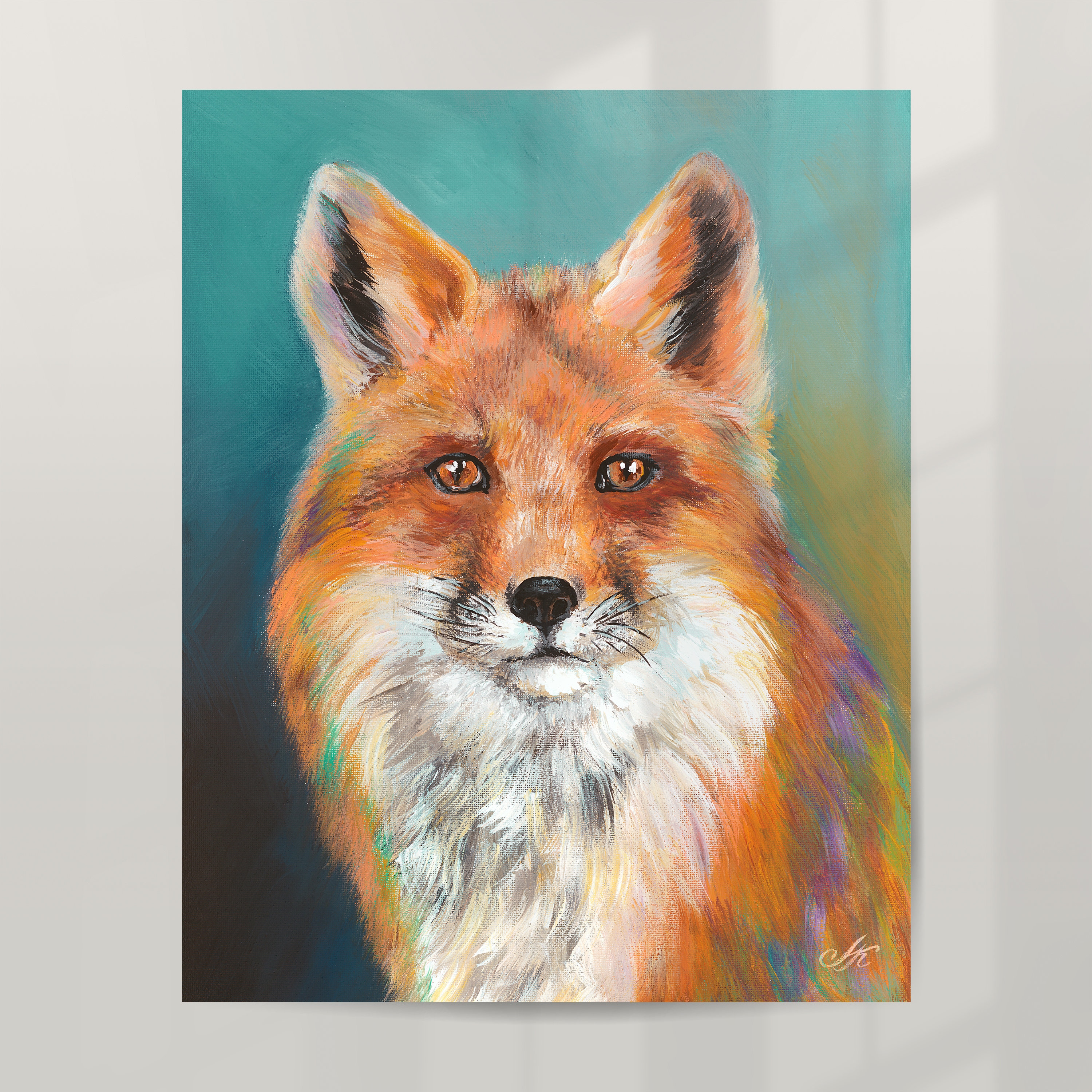 Fox Print From Painting Fox Wall Art Decor Colorful Fox Lover Gift ...
