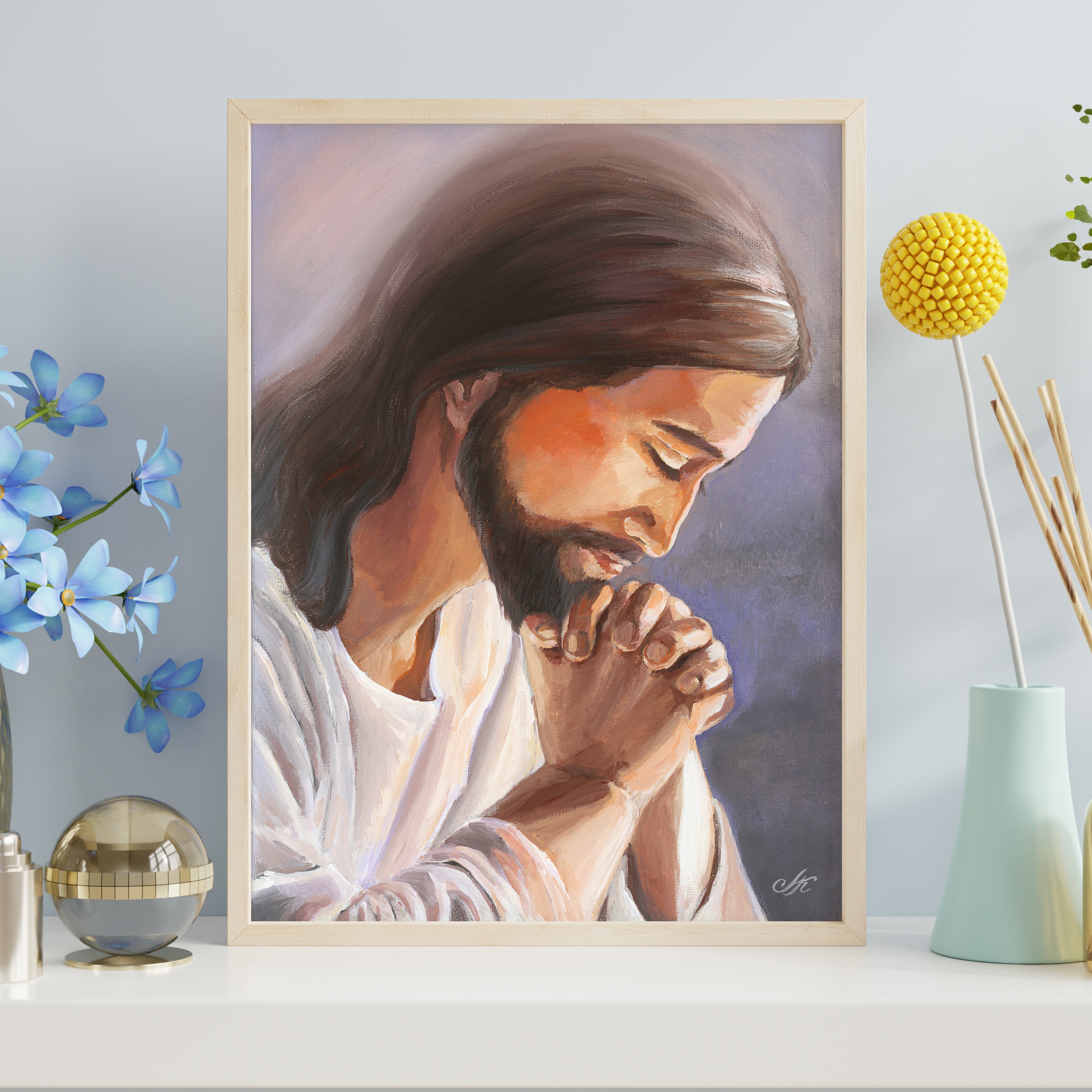 Realistic Jesus Christ Print From Acrylic Painting Original Jesus Wall ...