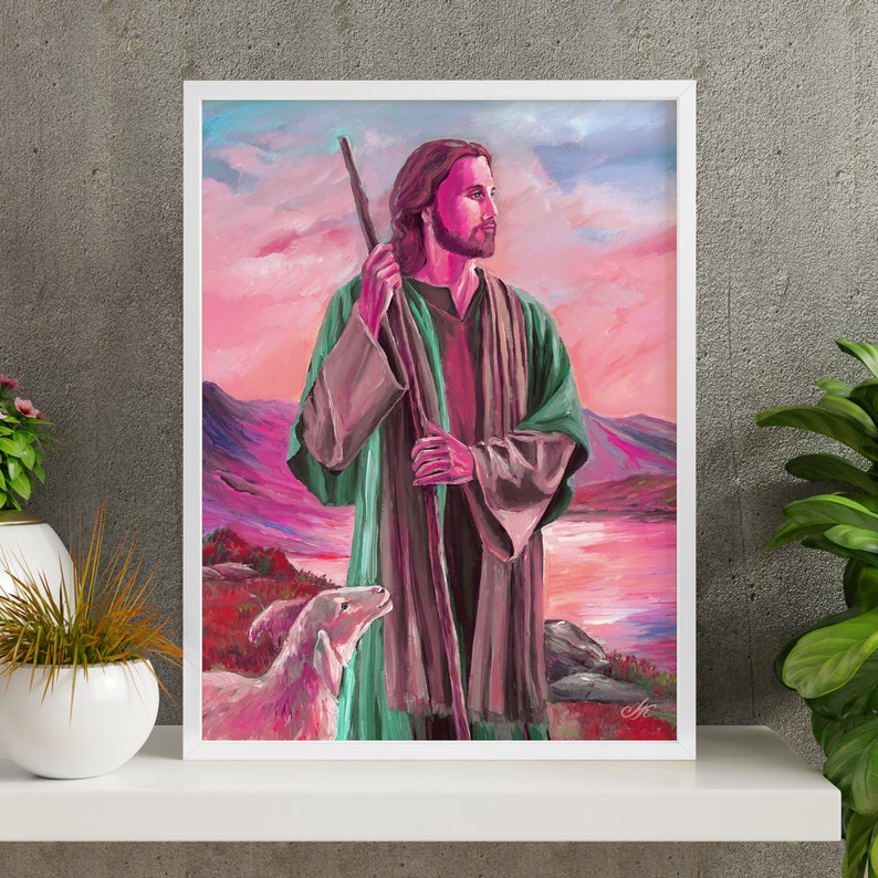 Colorful Jesus Christ Poster From Acrylic Painting Art Jesus Room Decor ...