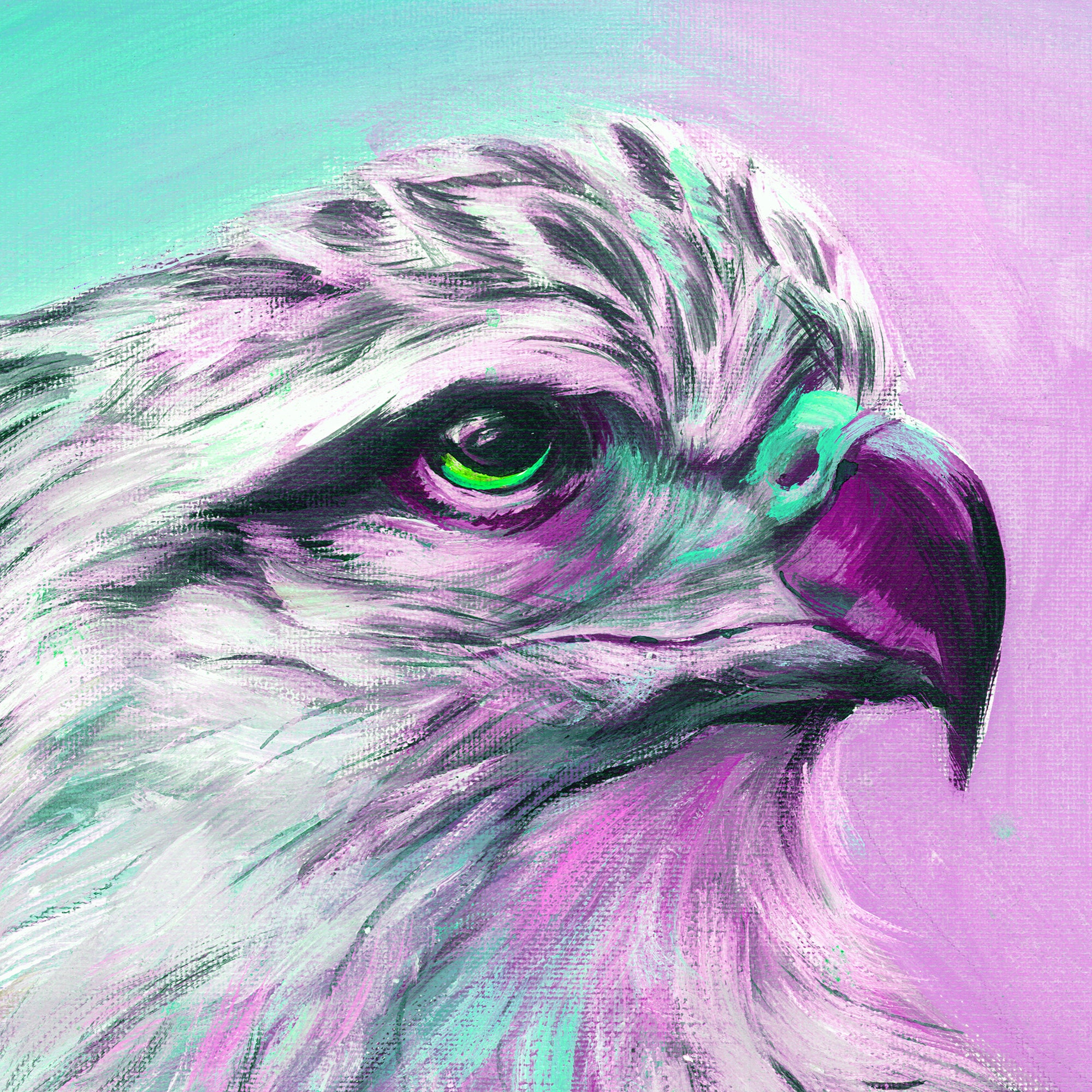 Colorful Eagle Picture With Frame Art Eagle Room Decor From Painting ...