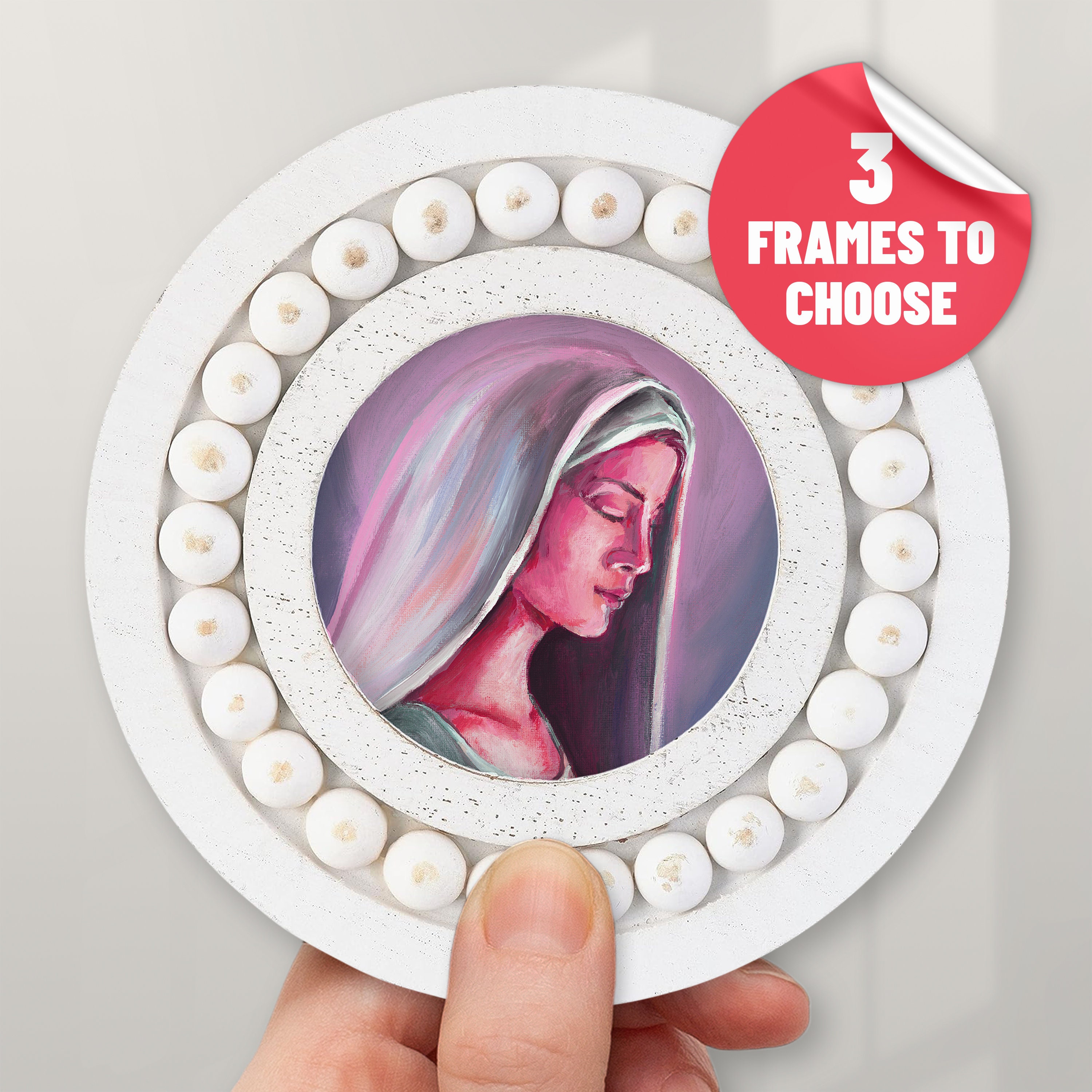 Colorful Virgin Mary Picture With Frame Art Mary Room Decor From ...