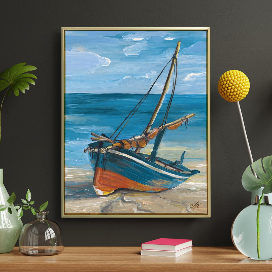 Hand Painted Original Boat Portrait in Acrylic on Canvas - Etsy