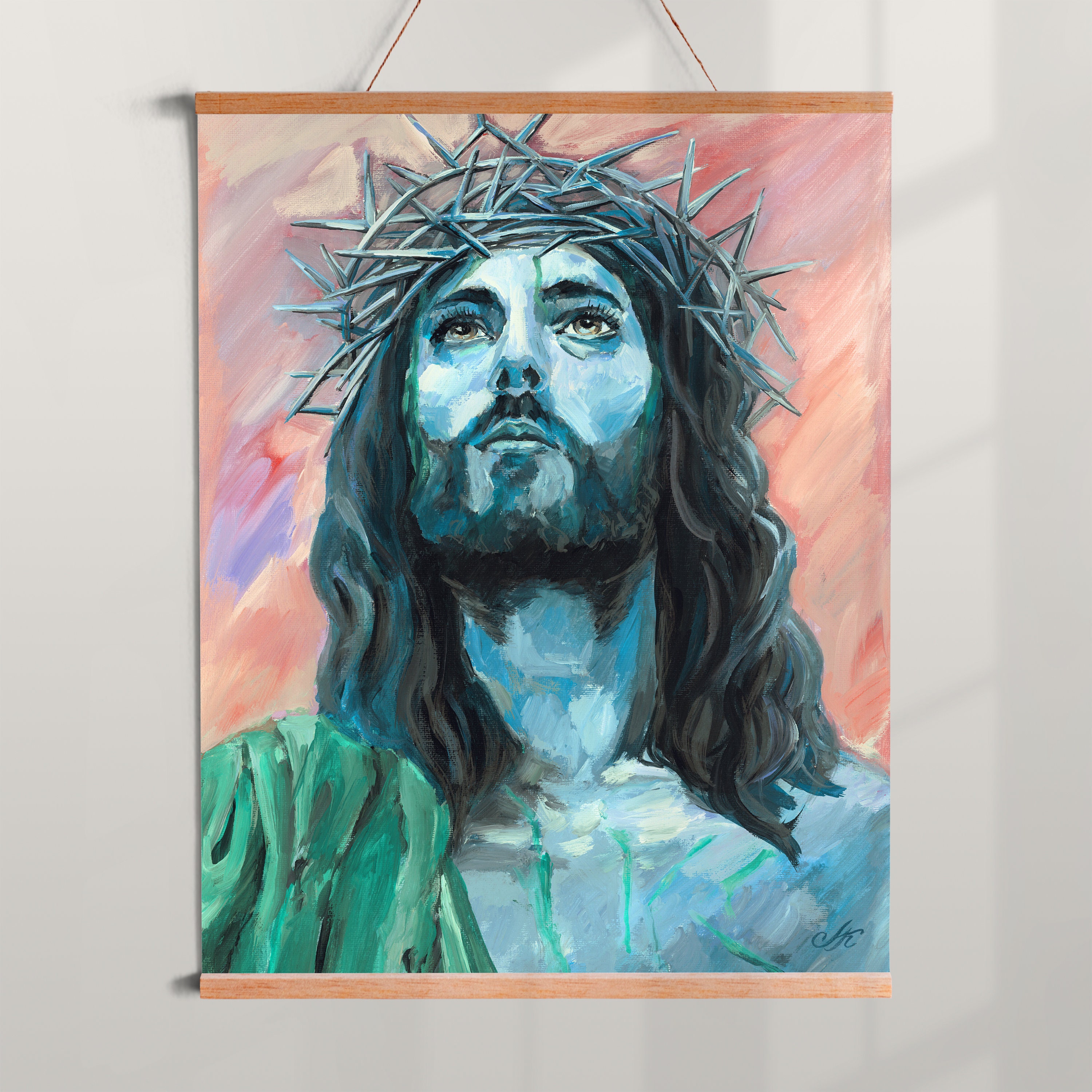 Colorful Jesus Christ Poster From Acrylic Painting Art Jesus Room Decor ...