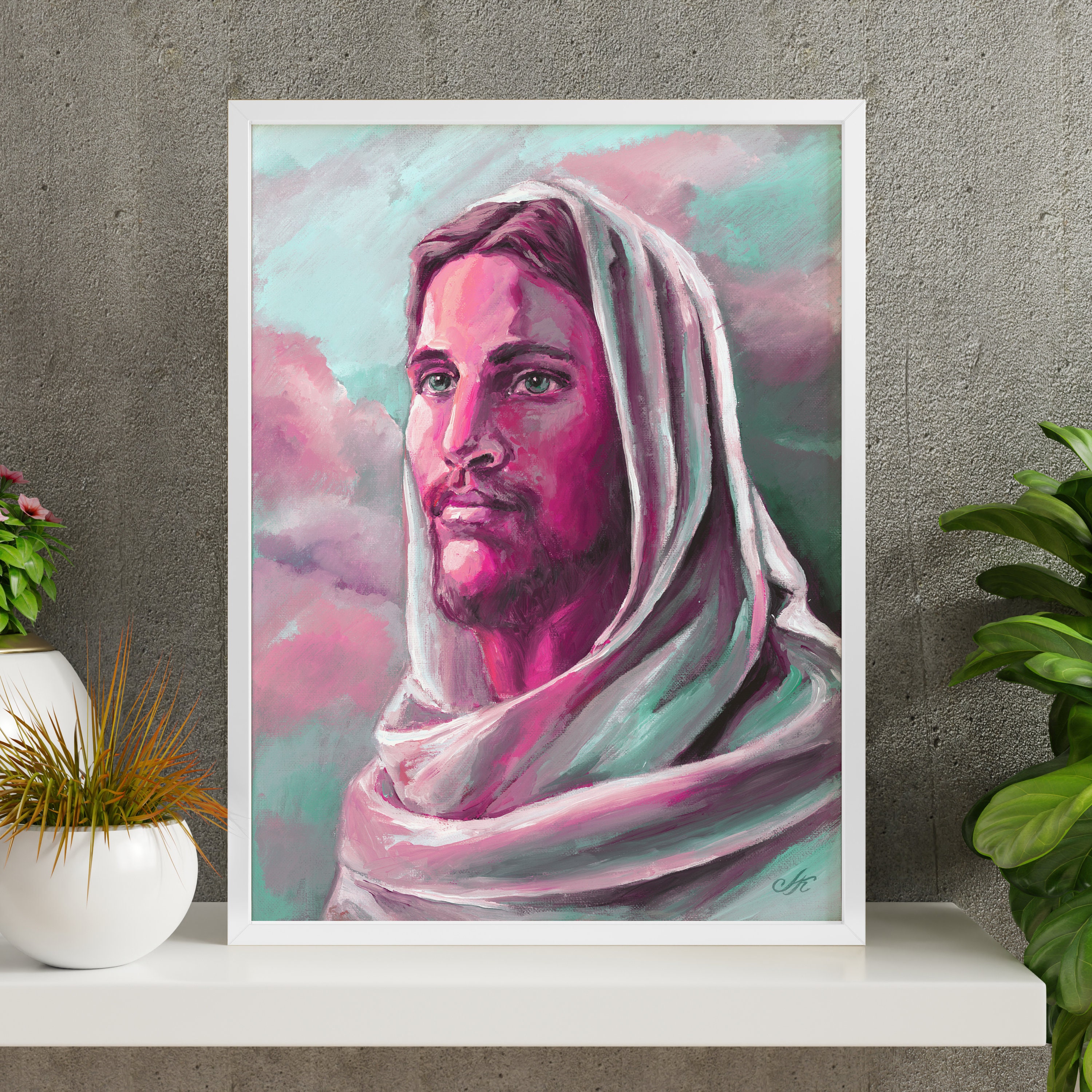 Colorful Jesus Christ Poster From Painting Art Jesus Room Decor Print ...